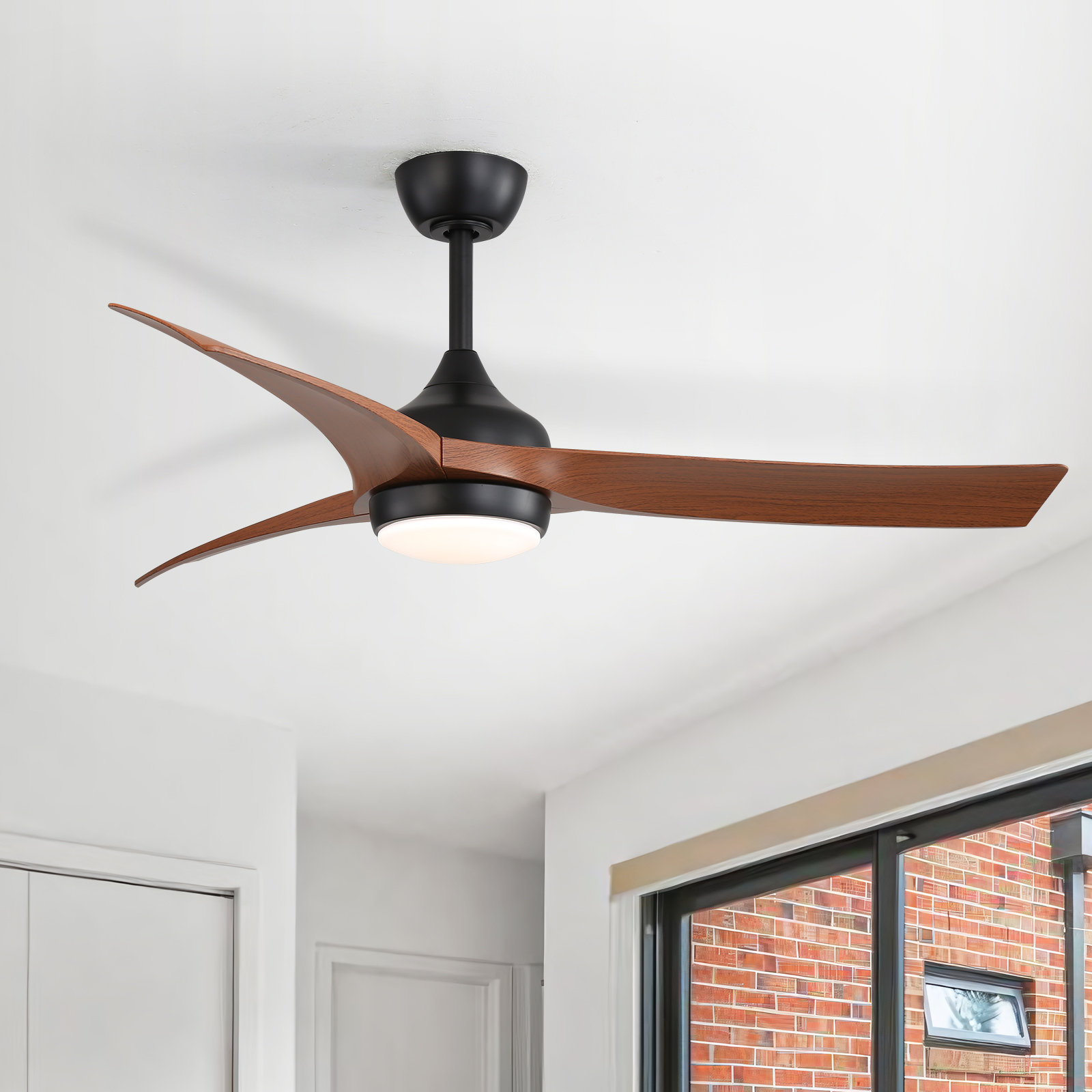 George Oliver Nicola 52" 3-Blade Standard Ceiling Fan With Remote and Led Light & Reviews | Wayfair